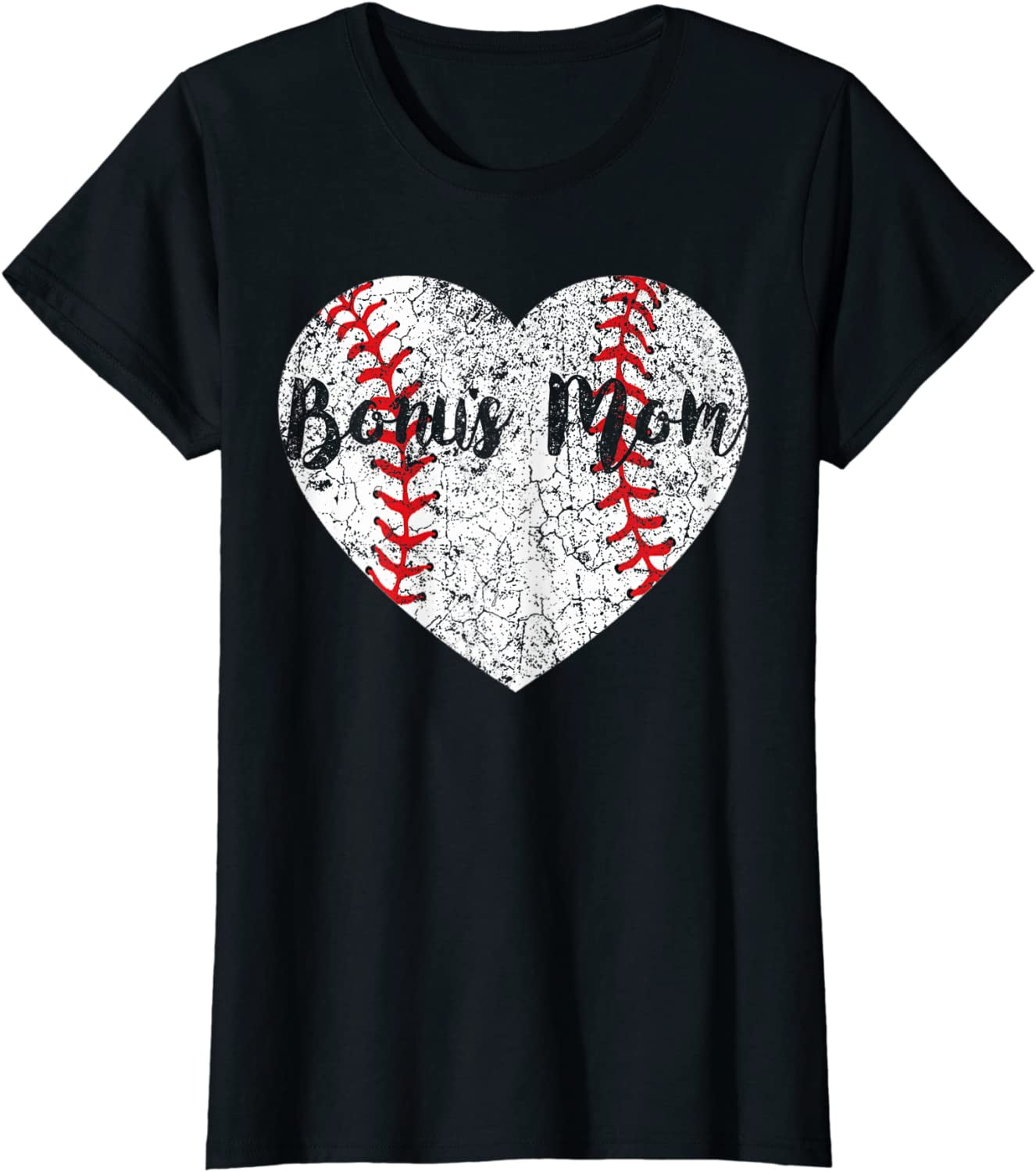 Baseball Softball Ball Heart Bonus Mom Mother's Day T-Shirt - Walmart.com
