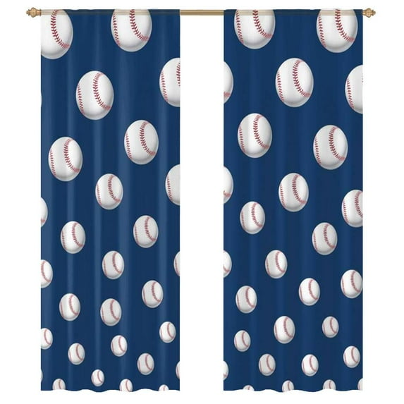 Baseball Softball Ball Modern Tulle Window Curtains for Living Room ...