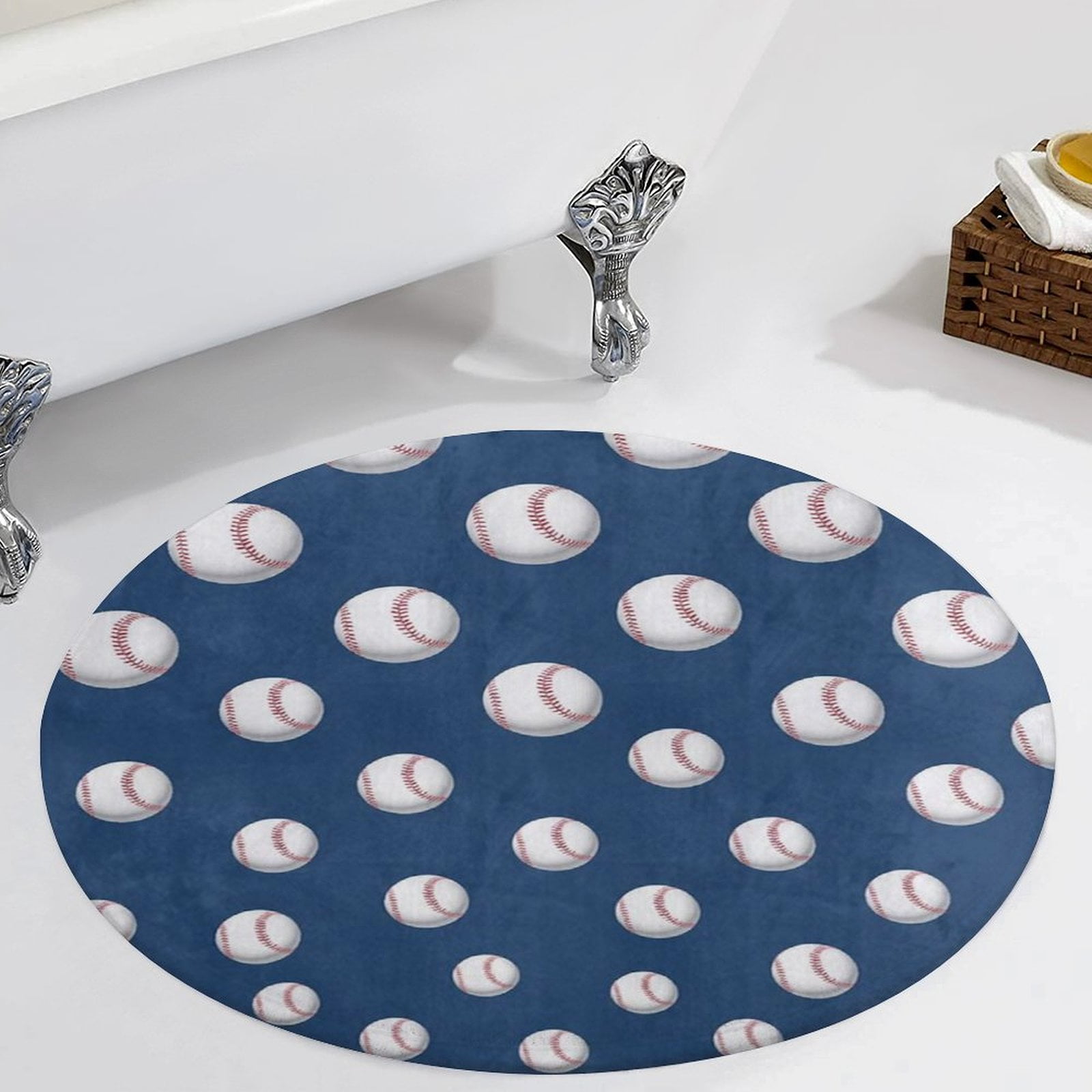 Baseball Softball Ball Round Carpet Circle Rug Outdoor Patio Area Rug ...