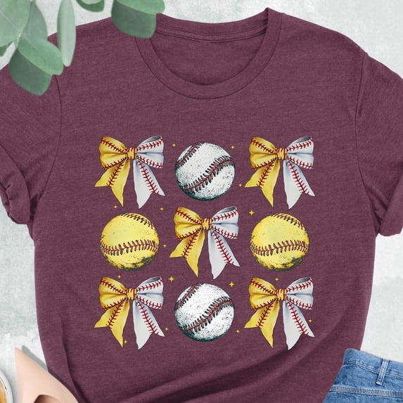 Baseball Softball Coquette Bow Shirt Baseball Mom Shirt Softball Mama ...