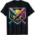 Baseball Softball Drip Ice Cream Cute Softball Player Mom T-Shirt ...