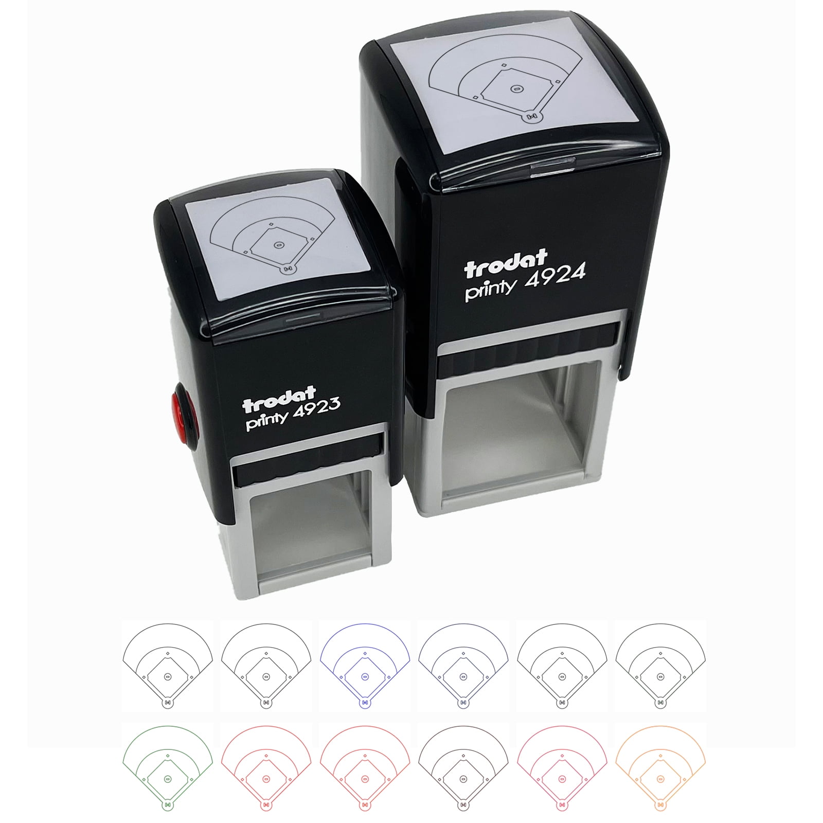 Baseball Softball Field Diamond Aerial View Self-Inking Rubber Stamp ...