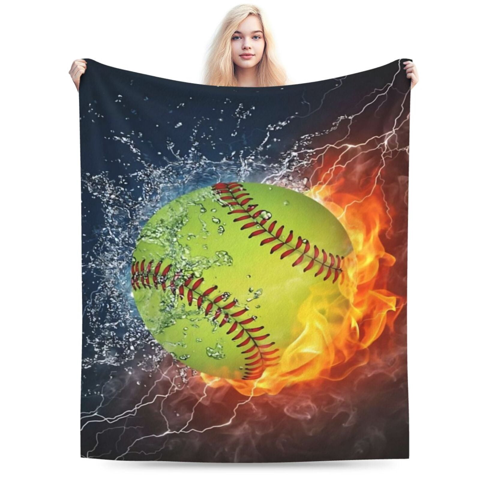 Baseball Softball Lightening Ball Throw Blanket 50x40 - Walmart.com