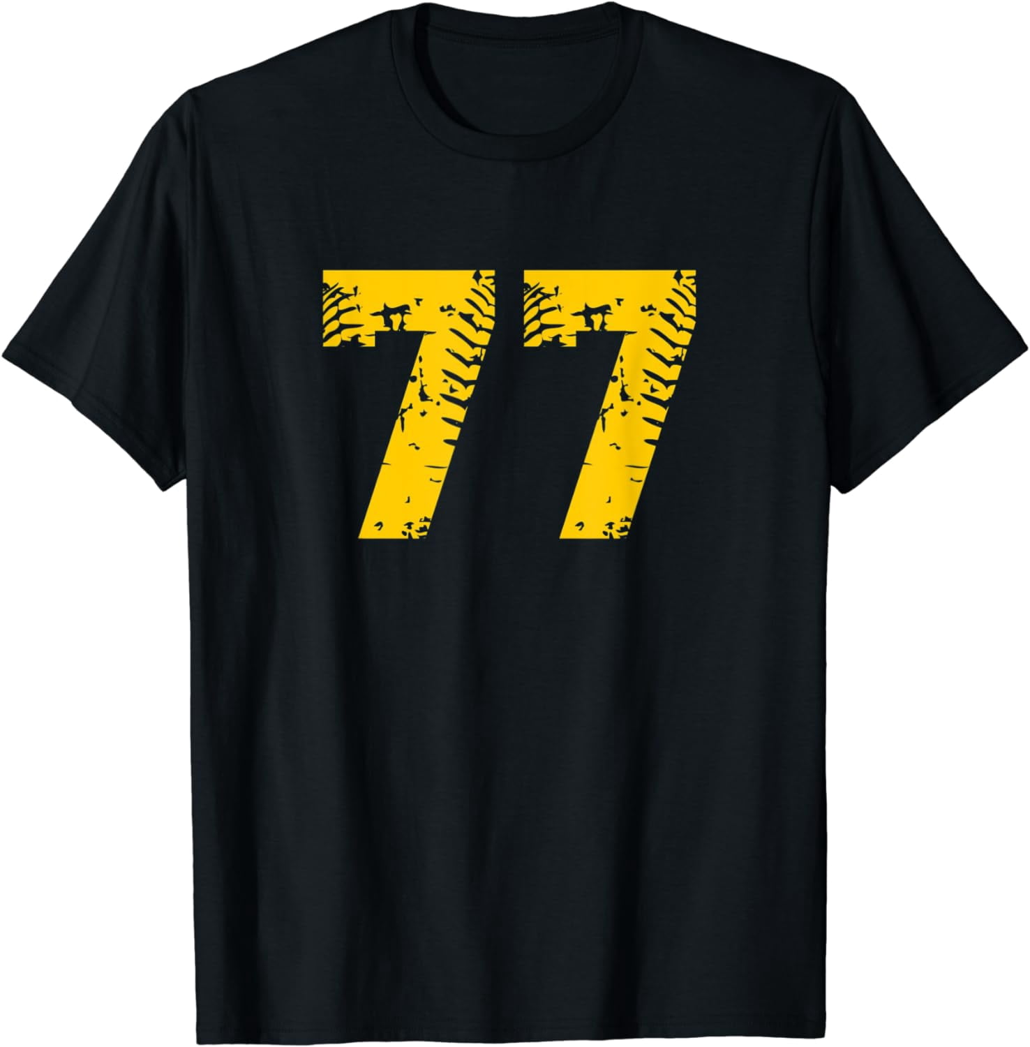 Baseball Softball Number #77 Yellow Birthday Lucky Number T-Shirt ...