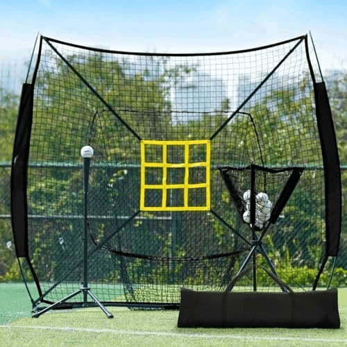 Baseball Softball Practice Combo - 7 X 7 Feet Net Tee Caddy 12 Pack ...
