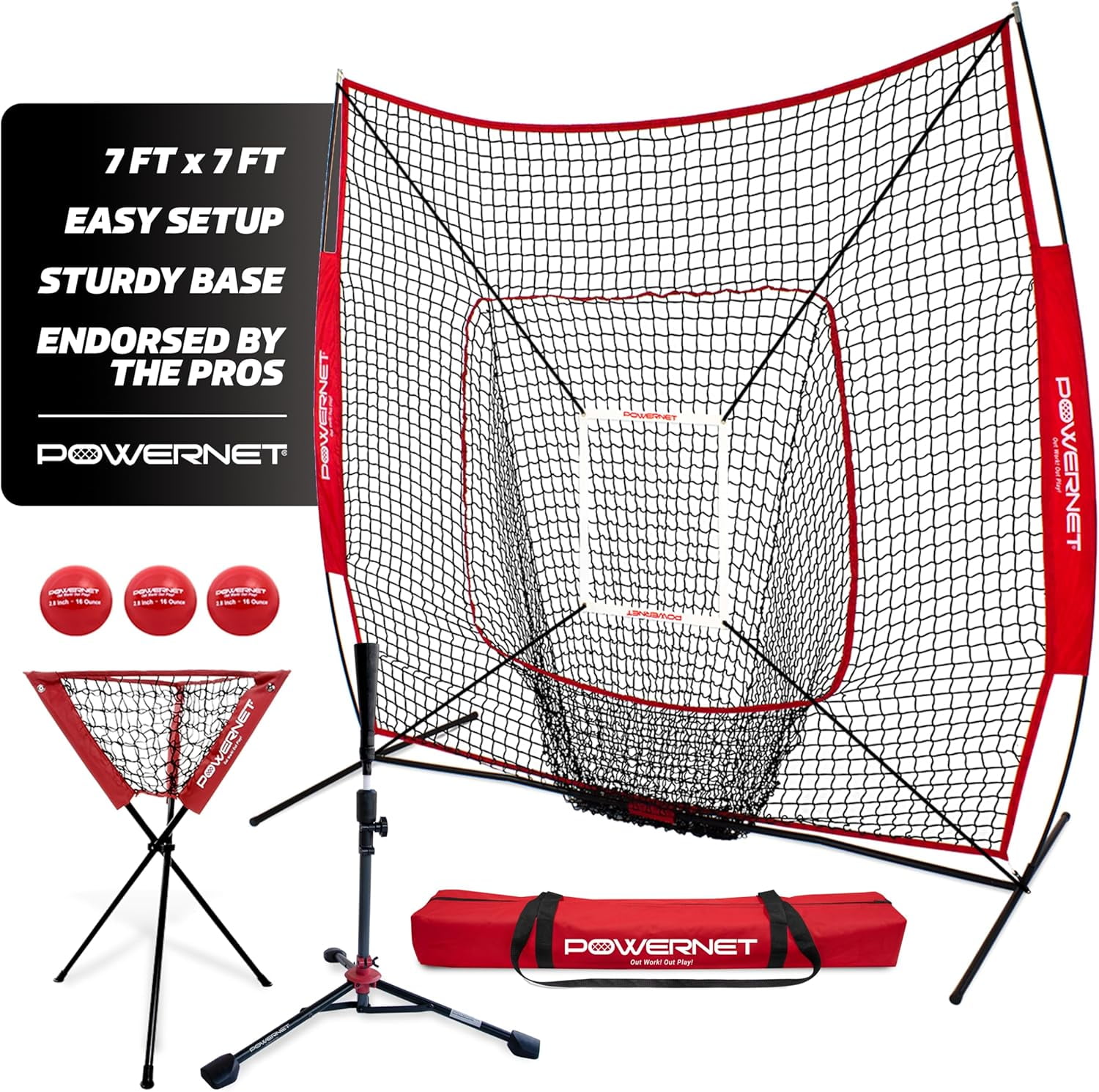 Baseball Softball Practice Net 7x7 with Baseball Accessories for ...