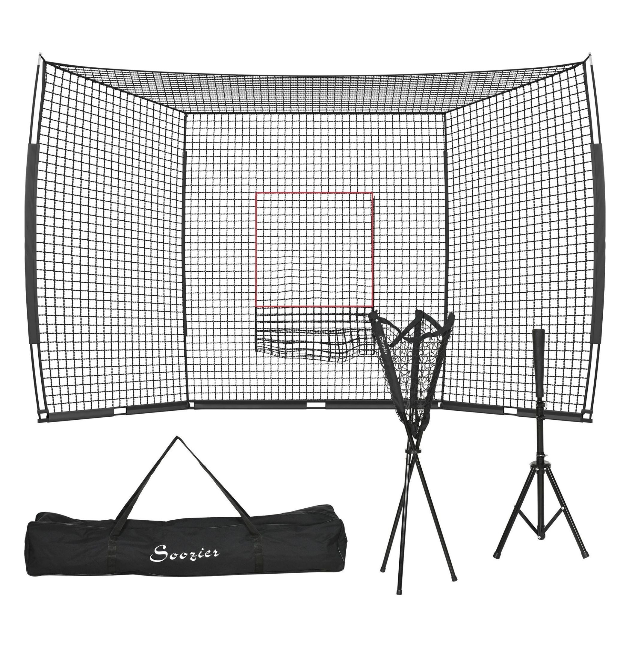 Baseball Softball Practice Net with Tee & Caddy - Portable Batting Cage ...