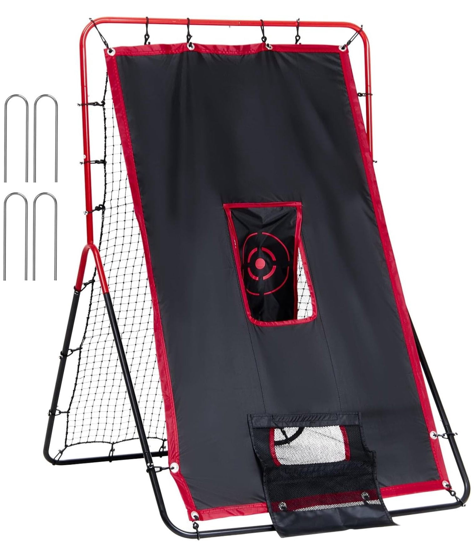 Baseball and Softball Rebounder Net, 3 x 4.5 ft 2-in-1 Switch Hitter ...