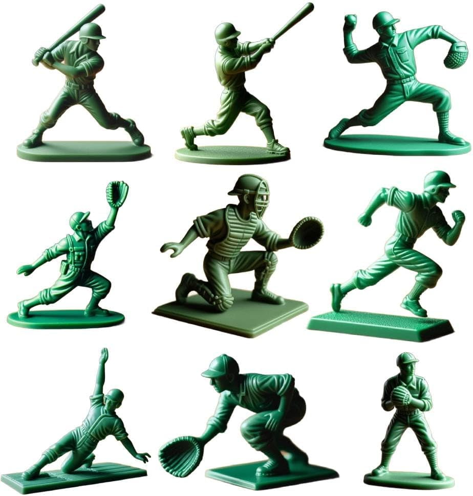 Baseball Soldier, 2 Inches Green Baseball Players Pitcher, Catcher ...