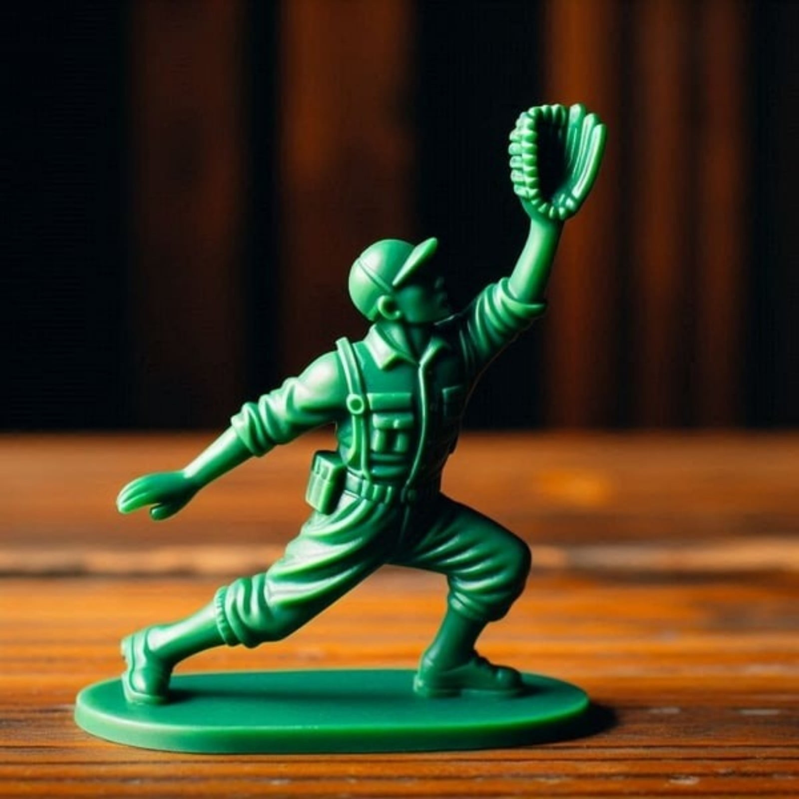 Baseball Soldier Figurines, Mini Green Baseball Players Pitcher ...