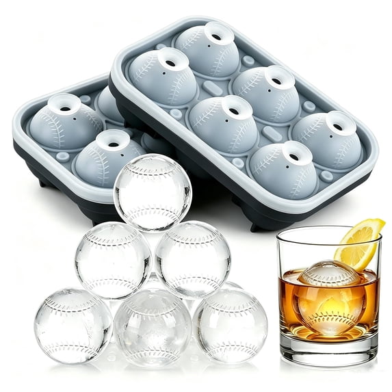 Baseball Sphere Ice Cube Mold,3D Large Baseball Silicone Fun Shapes ...