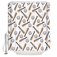 Baseball Sport Bathroom Shower Curtains with 12 Hooks Polyester ...