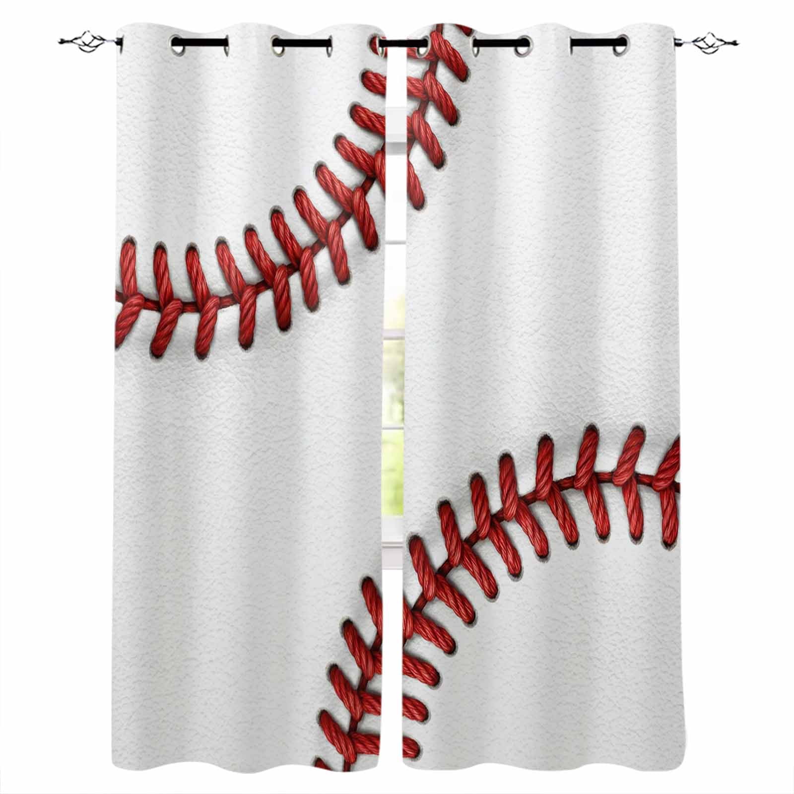 Baseball Sport Blackout Curtains for Bedroom/Living Room, Thermal ...