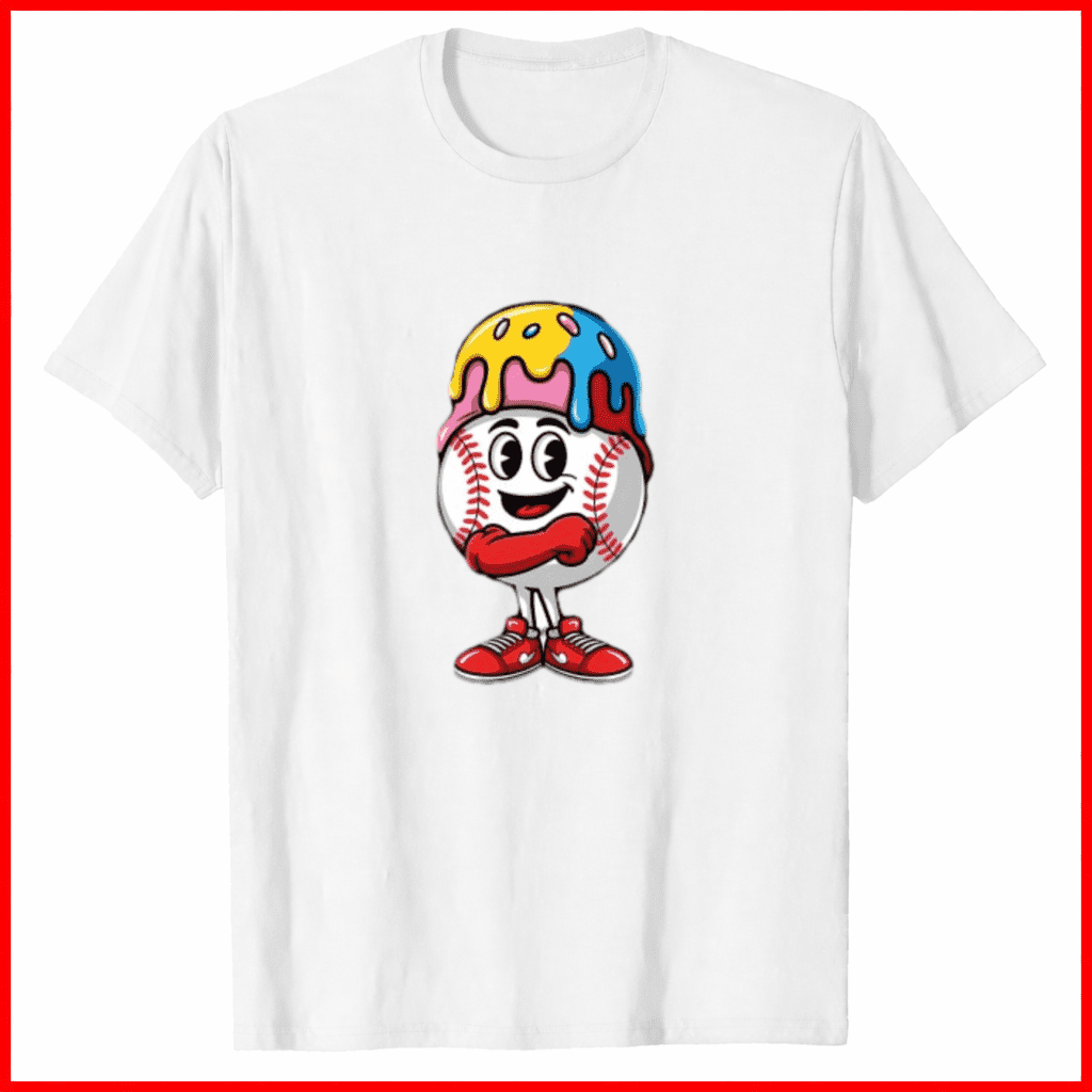 Baseball Sport Game Day Ice Cream Shirt for School and Travel Use,for ...