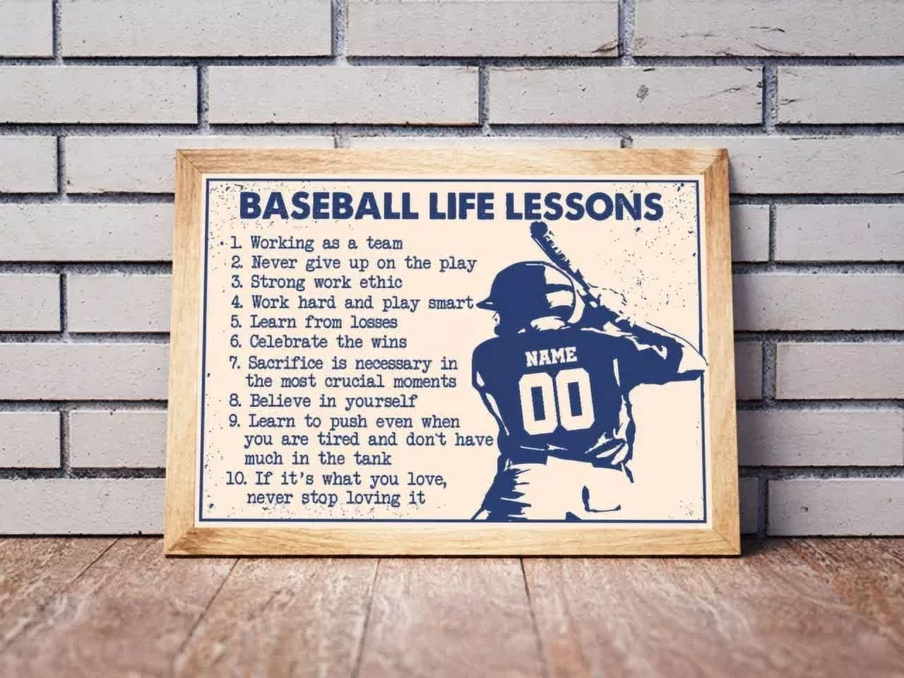 Baseball Sport Lessons Vintage Poster, Baseball Life Lessons Poster NO ...