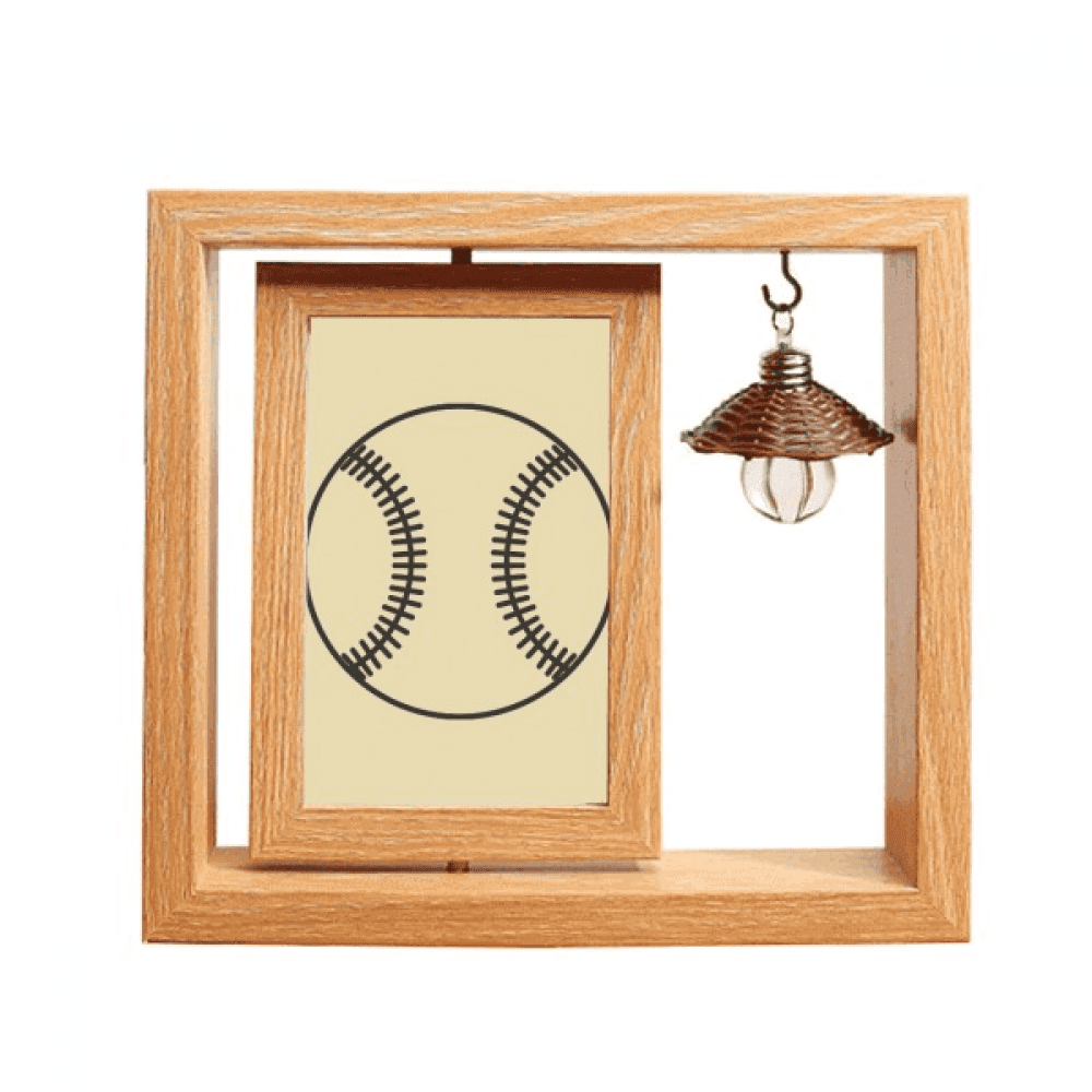 Baseball Sport Line Drawing Pattern Wooden Rotating Picture Photo Frame ...