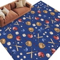 Baseball Sports Area Rug 8x10 Washable Rug Non Slip Modern Classic ...