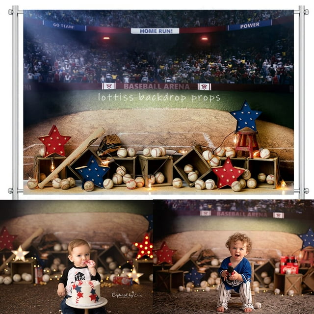 Baseball Sports Backdrops Kids Cake Smash Props Boy Birthday Child ...