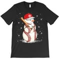 Baseball Sports Baseball Snowman Snowflakes Funny Bat Christmas Holiday ...