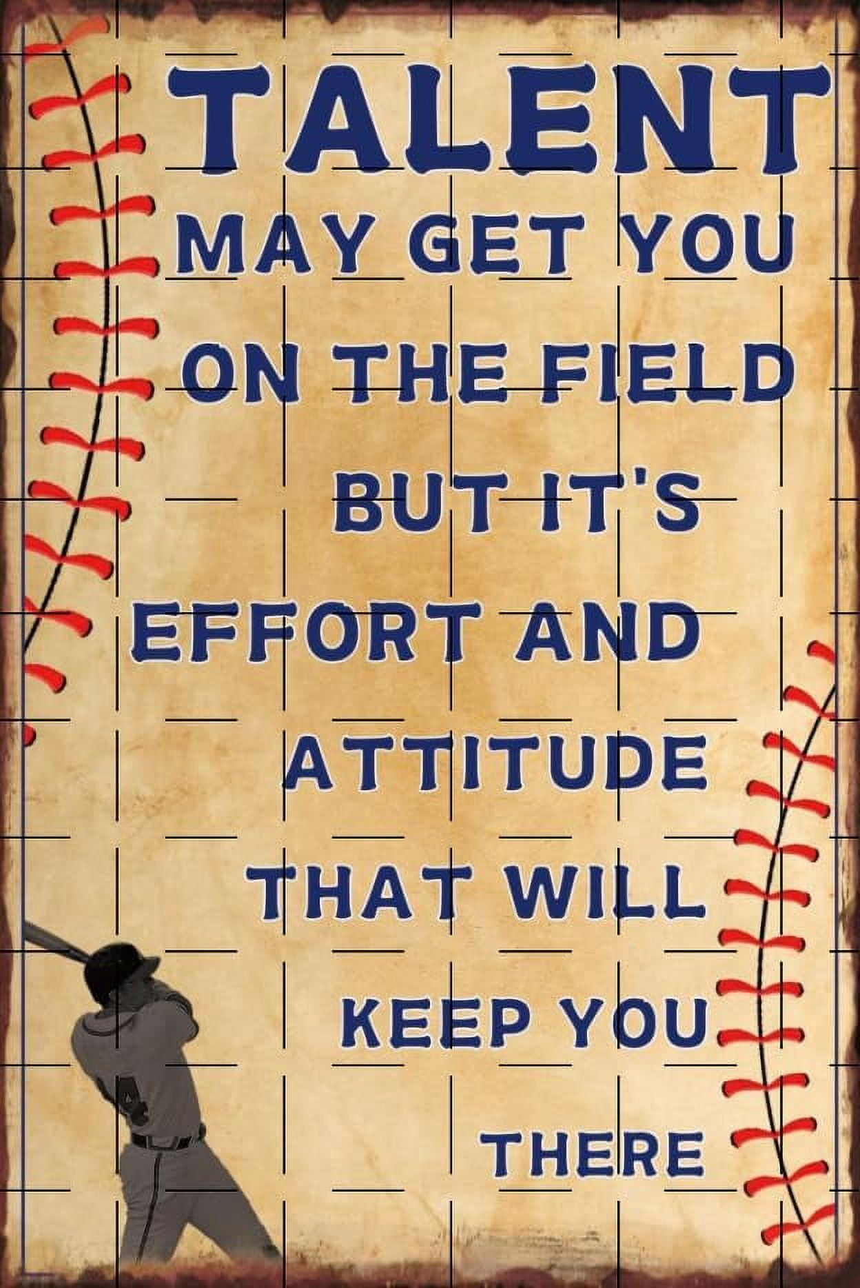 Baseball Sports Boys Motivational Posters Famous Tin Sign 12 x 8 Inch ...