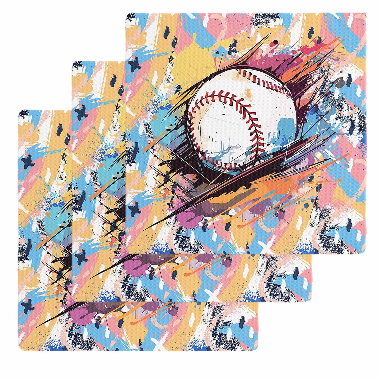 Baseball Sports, Kitchen Dish Towels for Drying Dishes Set of 3 ...