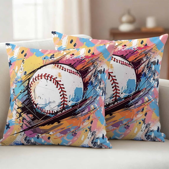 Baseball Sports, Outdoor Waterproof Throw Pillow Covers 20x20 Set of 2 ...
