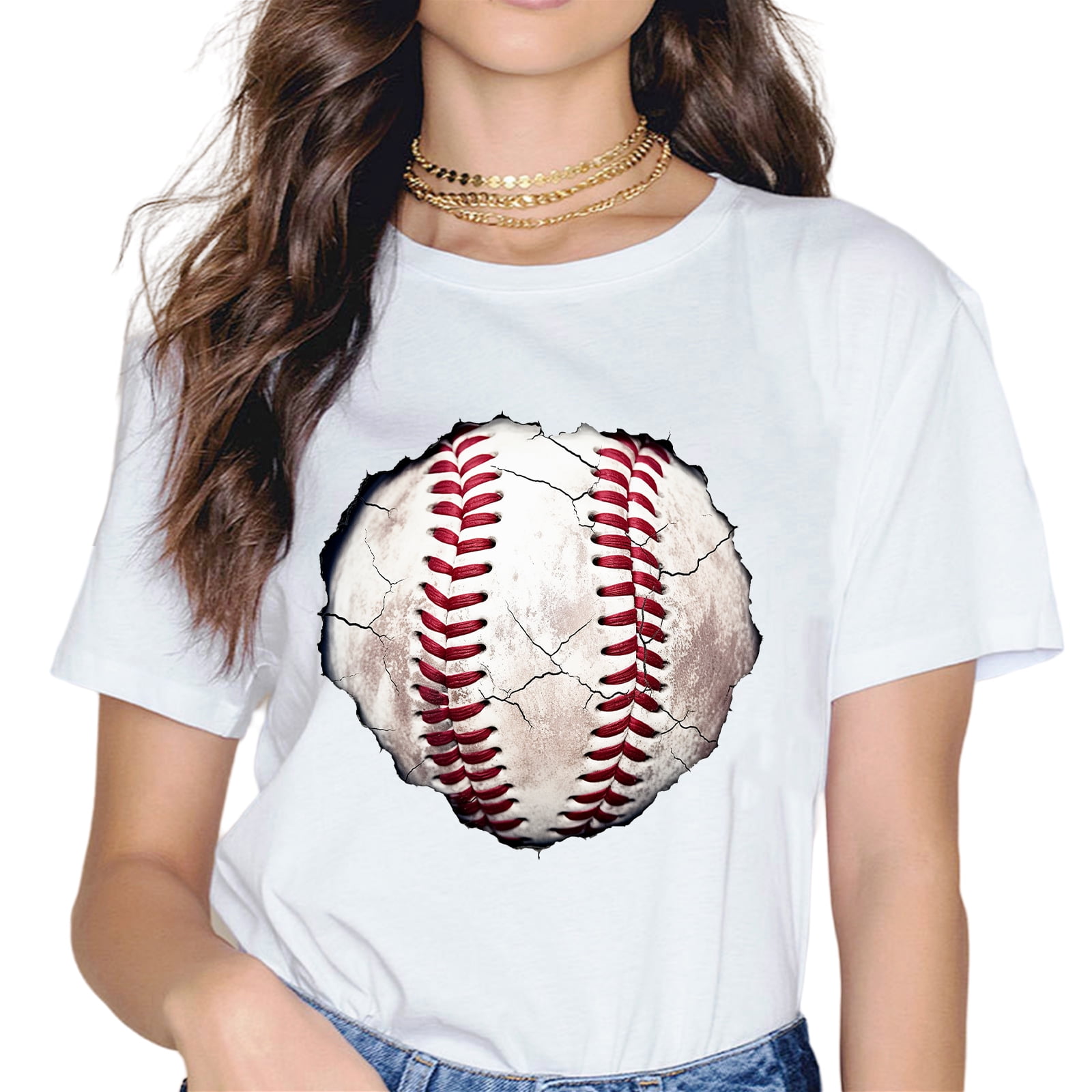 Baseball Sports Player Coach Fan Women Girls T-Shirt - Walmart.com