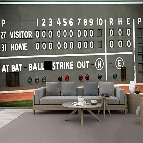 Baseball Sports Scoreboard Wallpaper 3D Mural, Sports Game Theme Custom ...