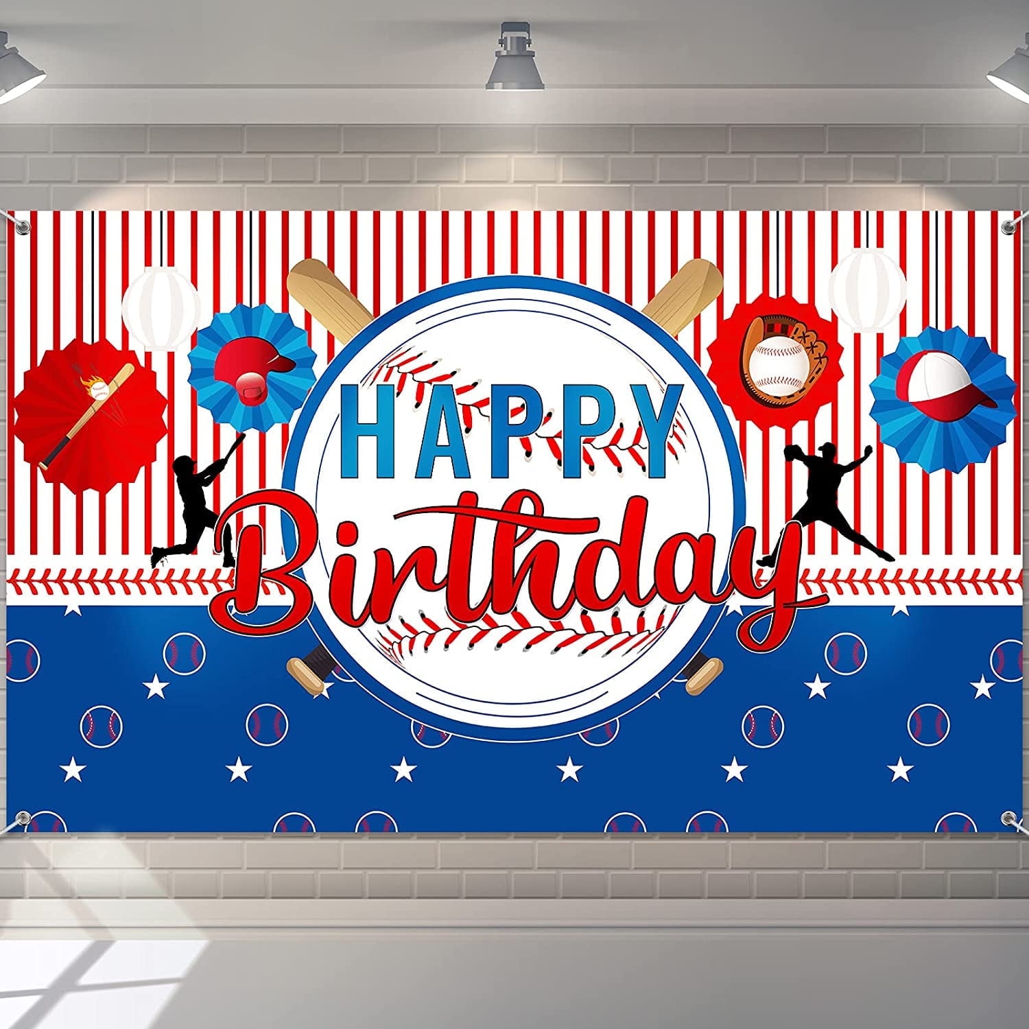 Baseball Sports Themed Party Decoration Backdrop Baseball Happy ...