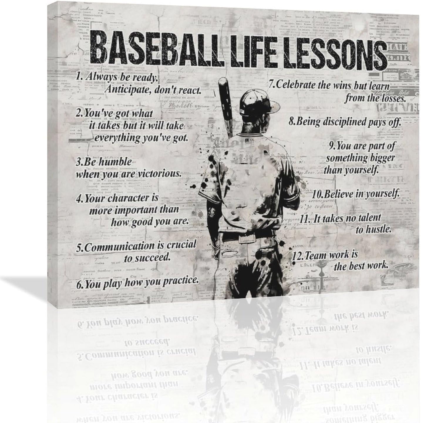 Baseball Sports Wall Art Baseball Life Lessons Wall Decor Baseball Sign ...