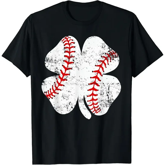 Baseball St Patricks Day Boys Girls Men Women Shamrock Green T-Shirt ...