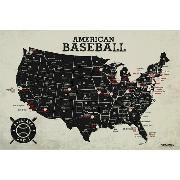 Baseball Stadium Scratch Off Map