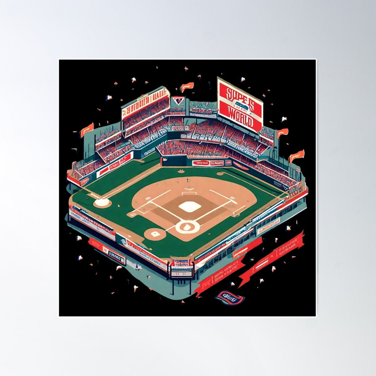 Baseball Stadium Poster Wall Art, Modern Wall Decor For Living Room ...