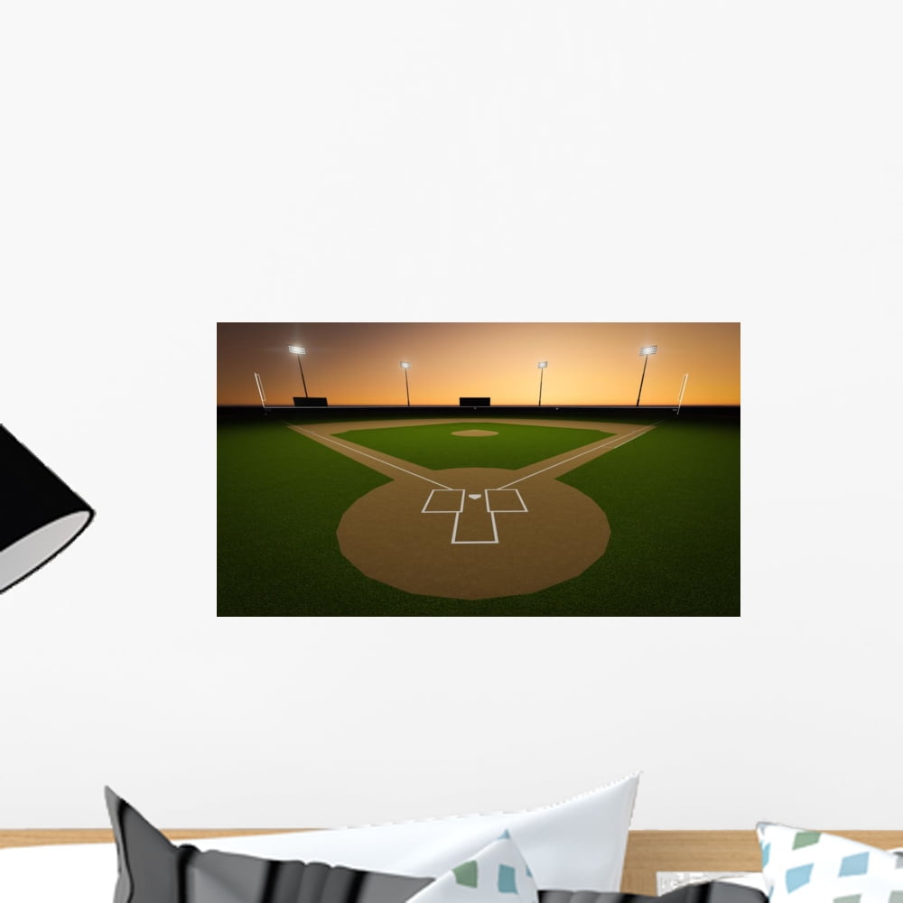 Baseball Stadium Wall Mural Decal Sticker, Wallmonkeys Peel & Stick ...