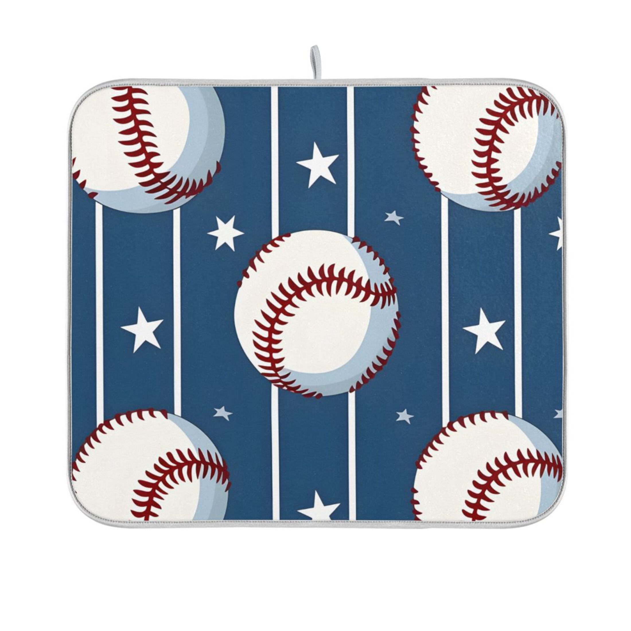Baseball Stars Stipes Dish Drying Mat Absorption Pad Kitchen Drainer ...