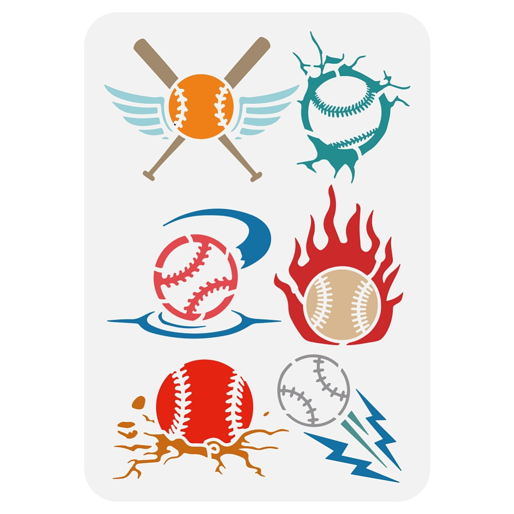 Baseball Stencil 8.3x11.7" Baseball Crack Painting Stencils Baseball ...