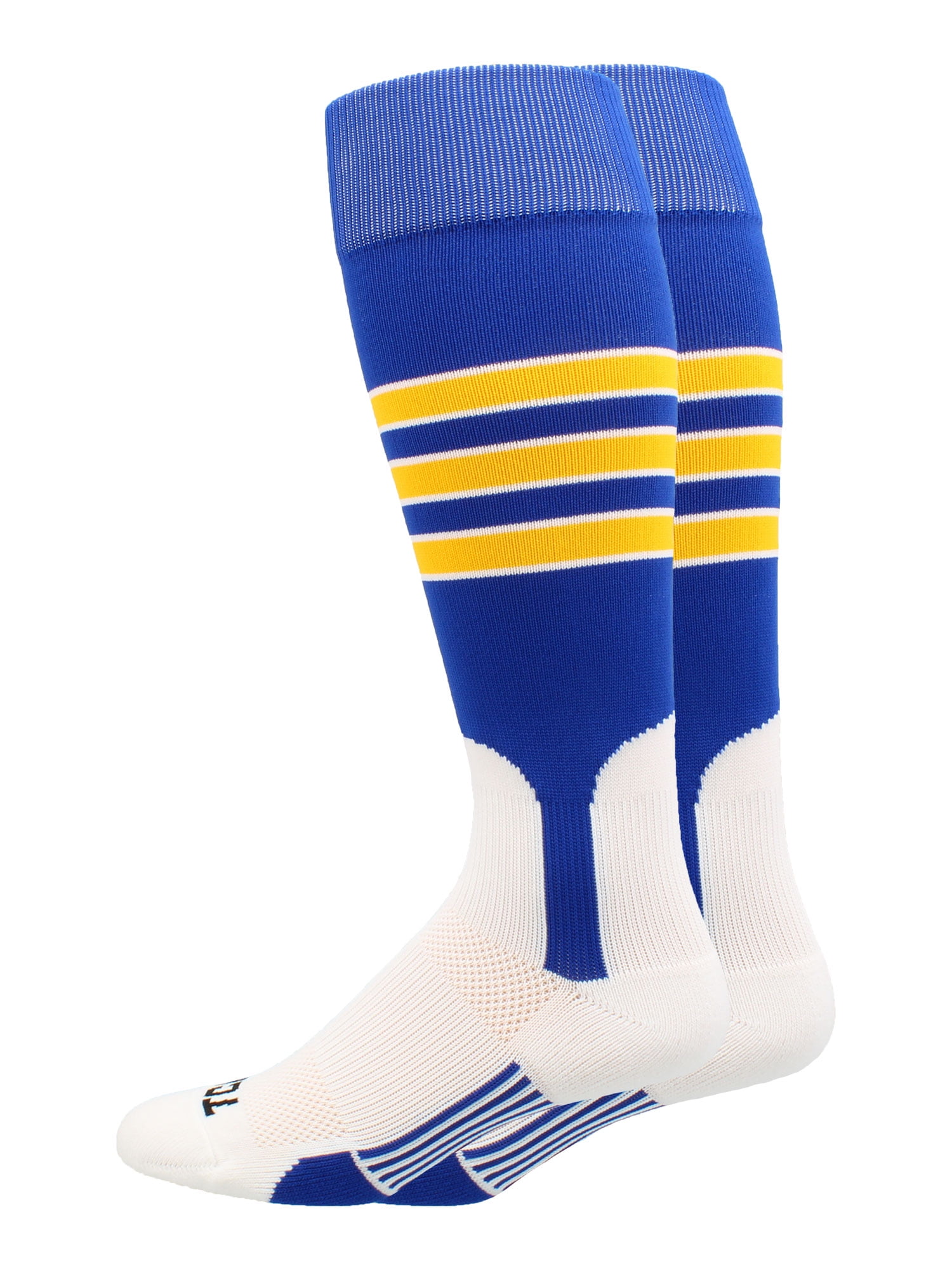 Baseball Stirrup Socks 3 Stripe (Royal/Gold/White, Large) - Walmart.com