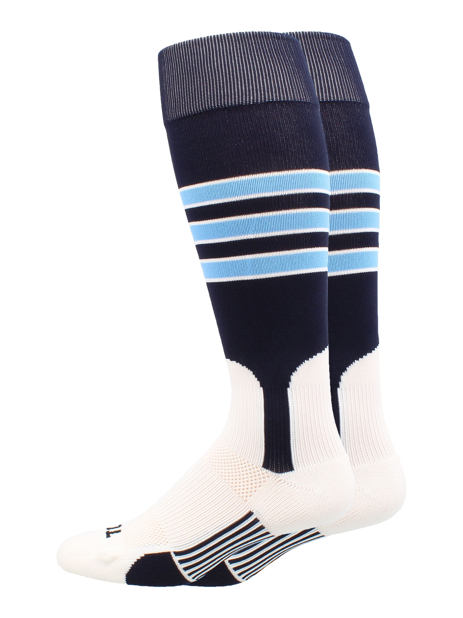 Baseball Stirrup Socks Pattern D (Navy/White/Columbia Blue, Medium ...