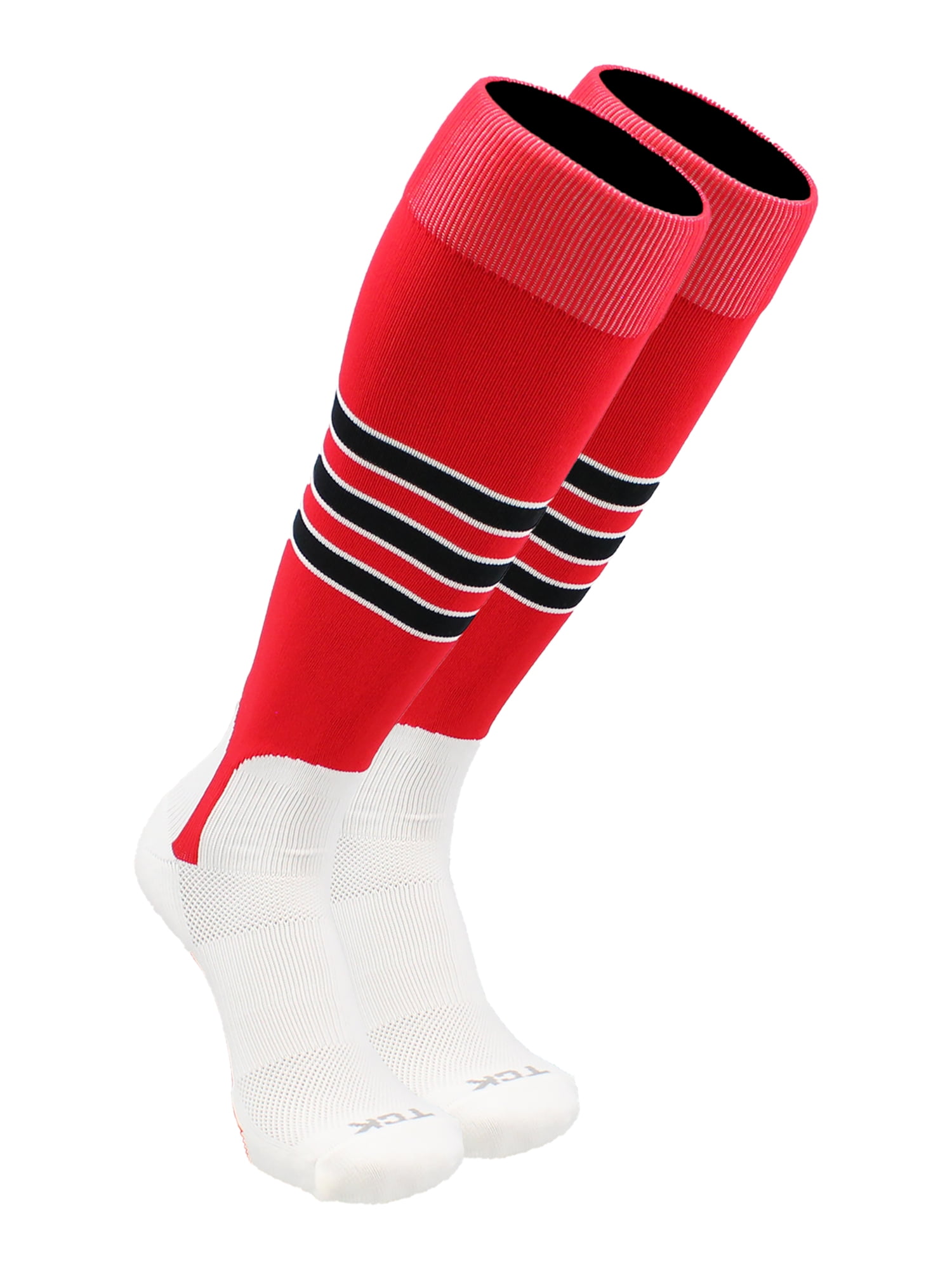 Baseball Stirrup Socks Pattern D (Scarlet/White/Black, X-Large ...