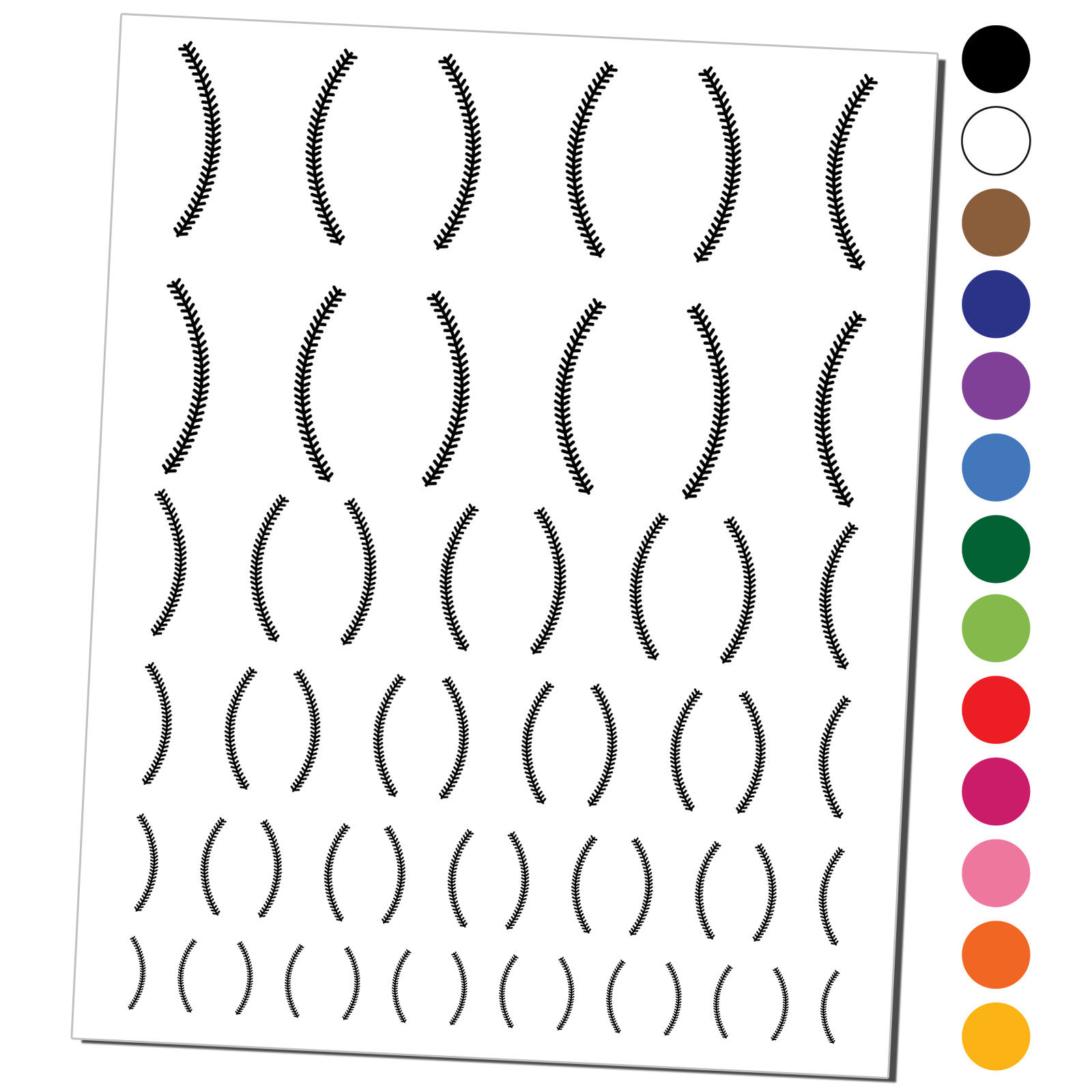 Baseball Stitches Water Resistant Temporary Tattoo Set Fake Body Art ...