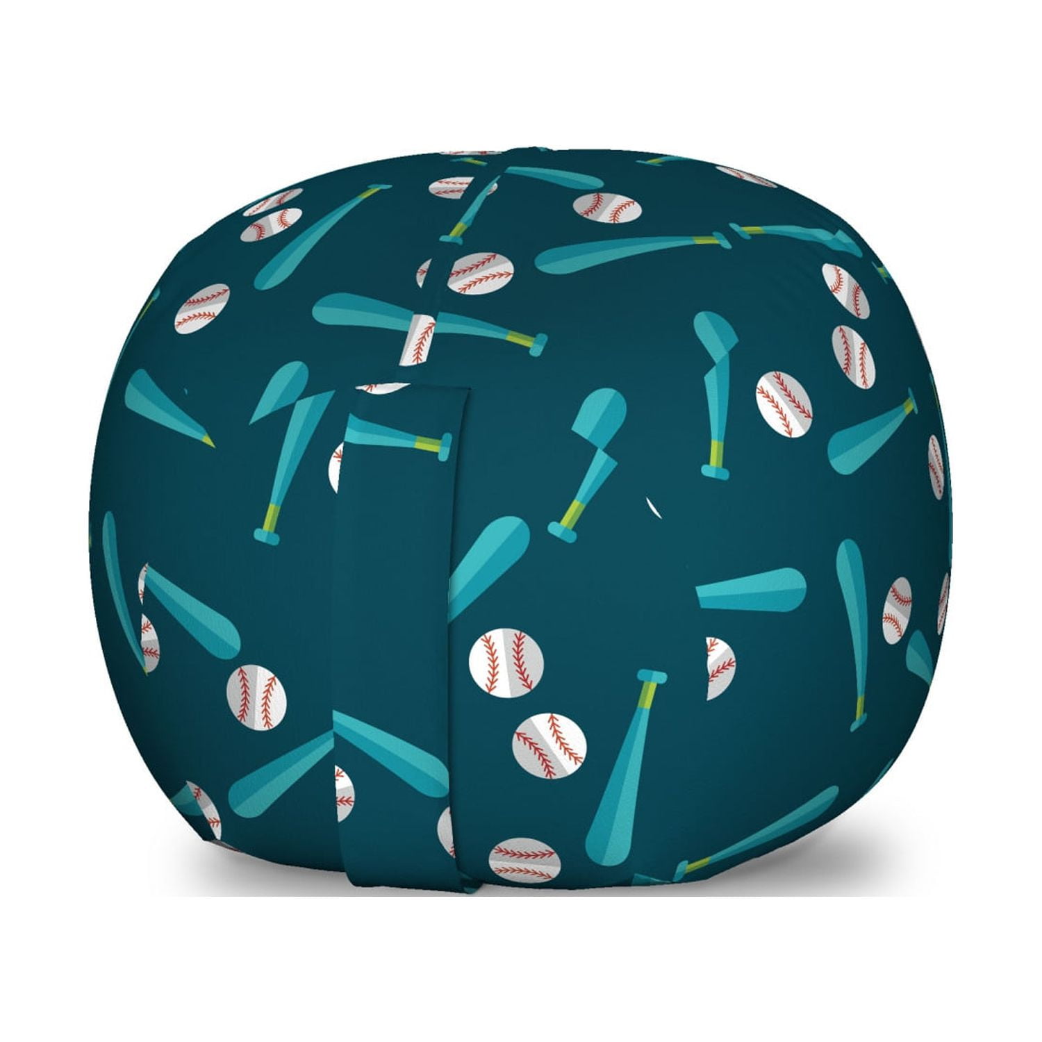 Baseball Storage Toy Bag Chair, Composition with Bats and Balls Leisure ...