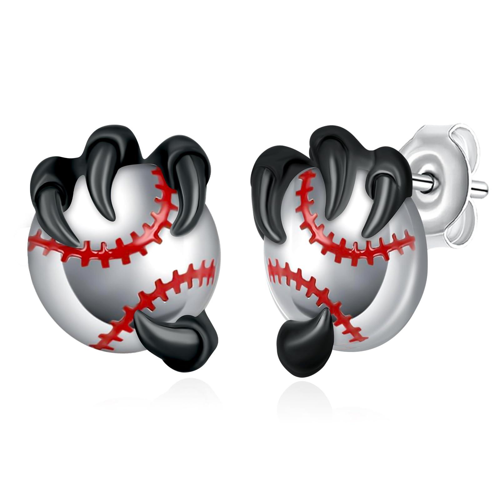 Baseball Stud Earrings 925 Sterling Silver Baseball Earring for Women ...