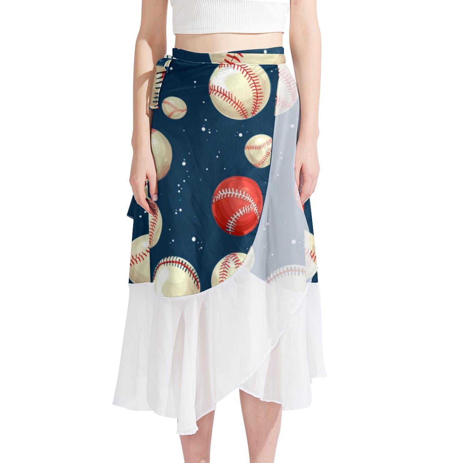 Baseball Stylish Chiffon Beach Skirt Summer Dresses for Women - Walmart.com