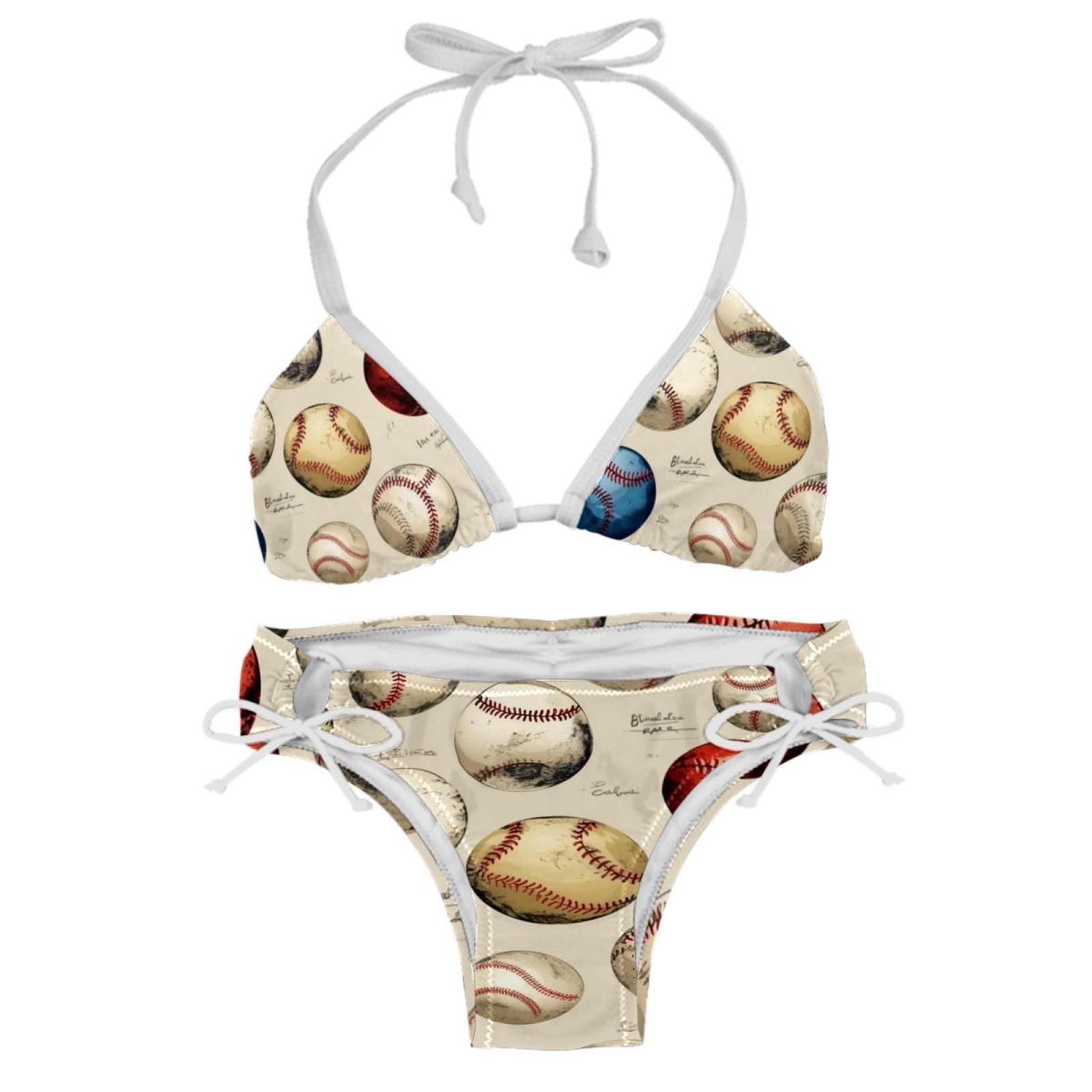 Baseball Swimsuit Women Bikini Set Two-Pack Detachable Sponge ...