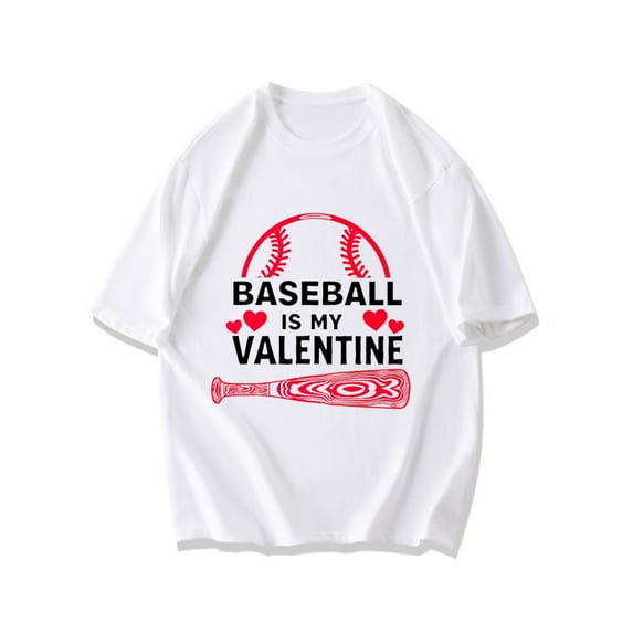 Baseball T Shirt Black Baseball Is My Valentine With Heart And Bat ...