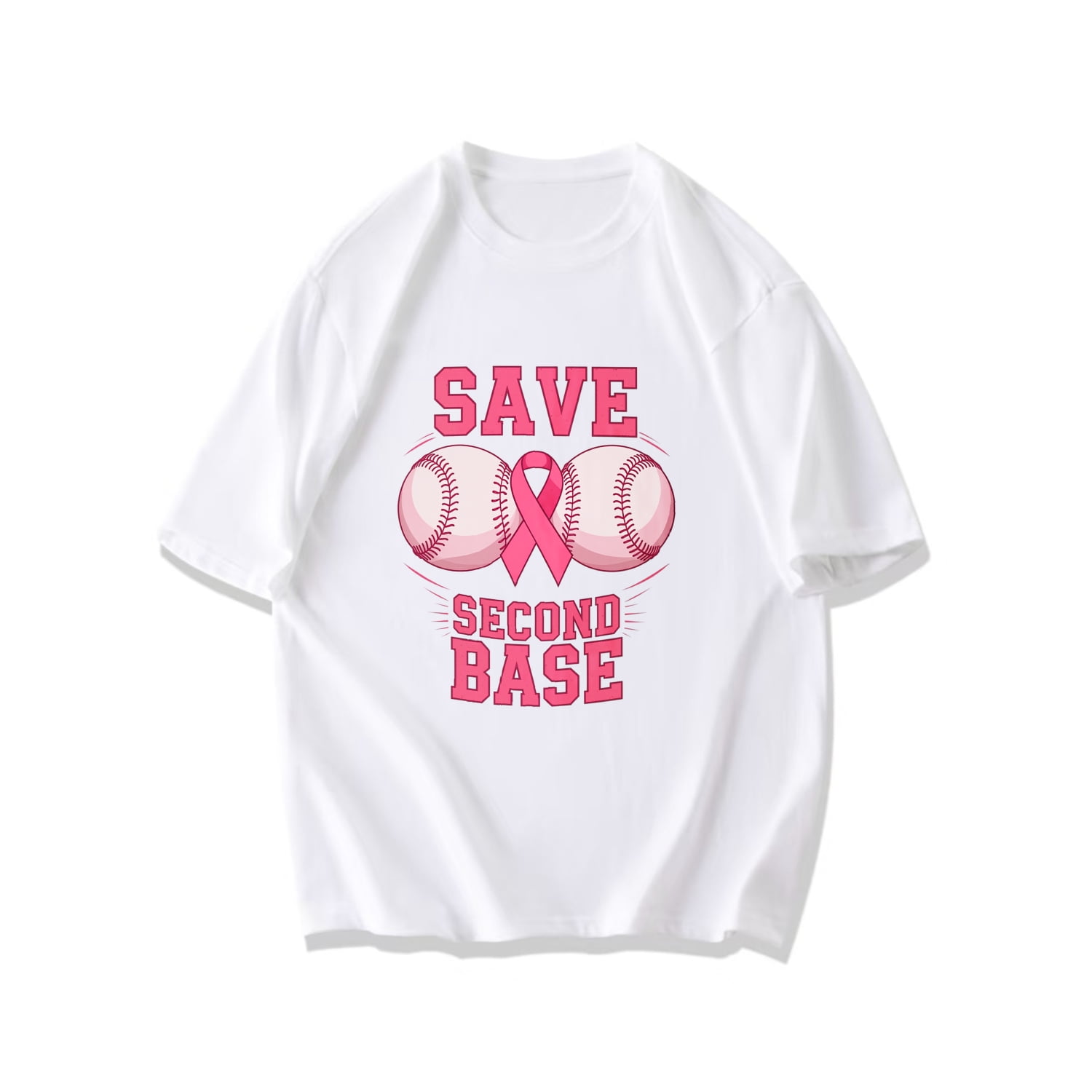 Baseball T Shirt Black Save Second Base With Pink Ribbon And Baseballs ...
