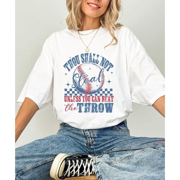 Baseball T-Shirt, 'Thou Shall Not Steal' Tee - Walmart.com