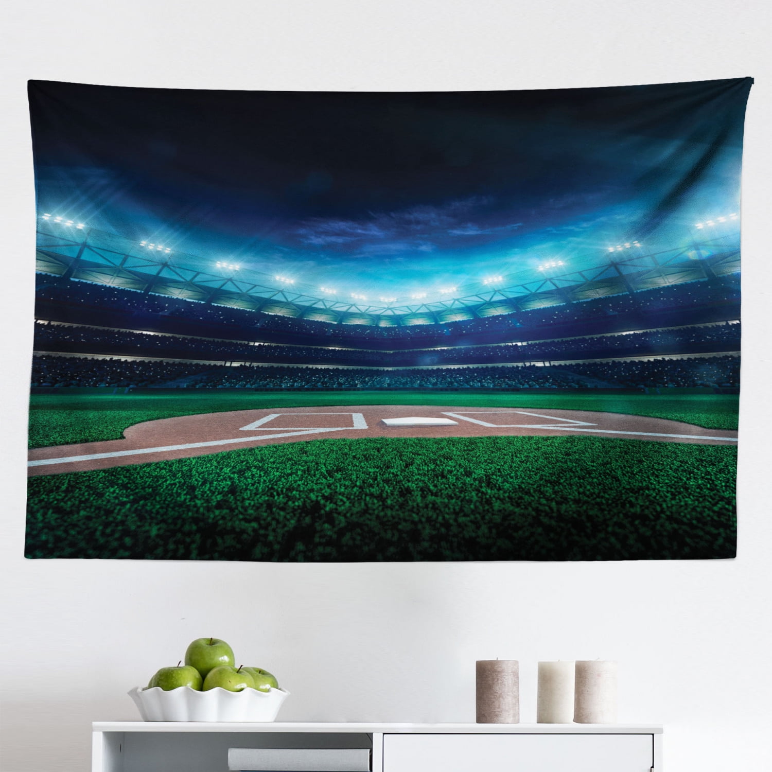 Baseball Tapestry, Hitter in Field Graphic Distressed Backdrop Fast as ...