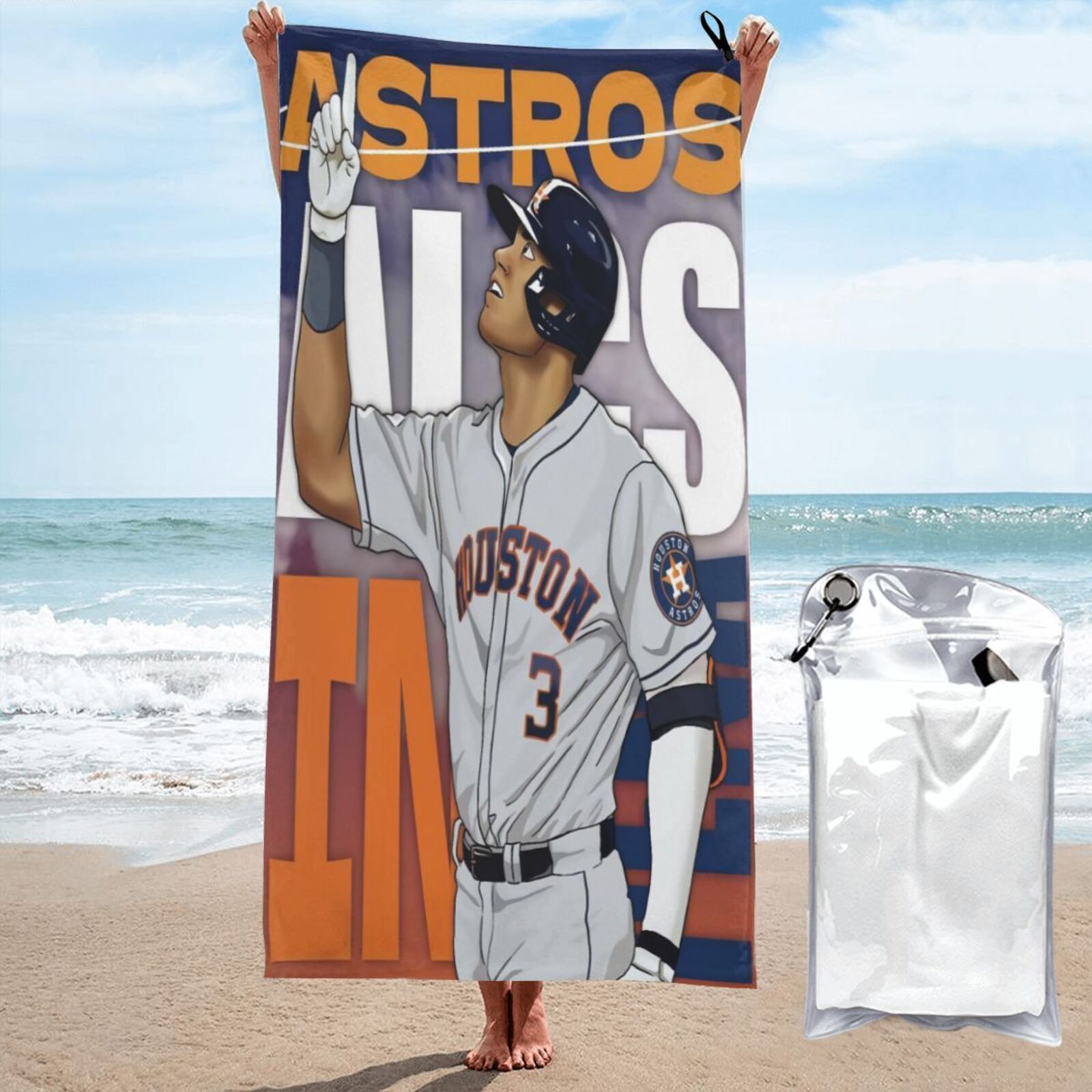 Baseball Team Jeremy Peña Theme Microfiber Thin Lightweight Beach ...