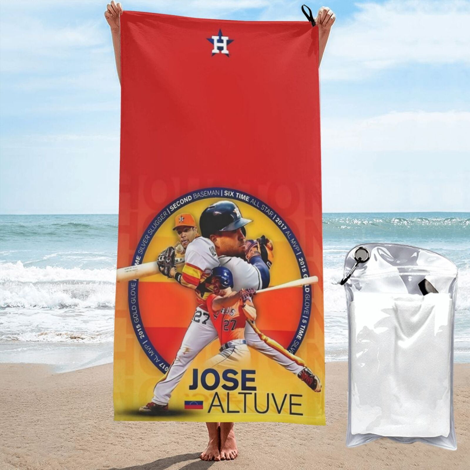 Baseball Team Jose Altuve Theme Microfiber Thin Lightweight Beach ...